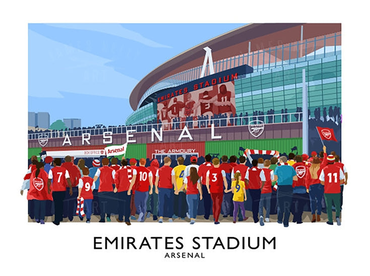 James Kelly Prints | Football Poster | Emirates Stadium | Yard Gallery