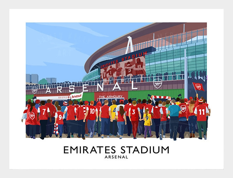 James Kelly Prints | Football Poster | Emirates Stadium | Yard Gallery