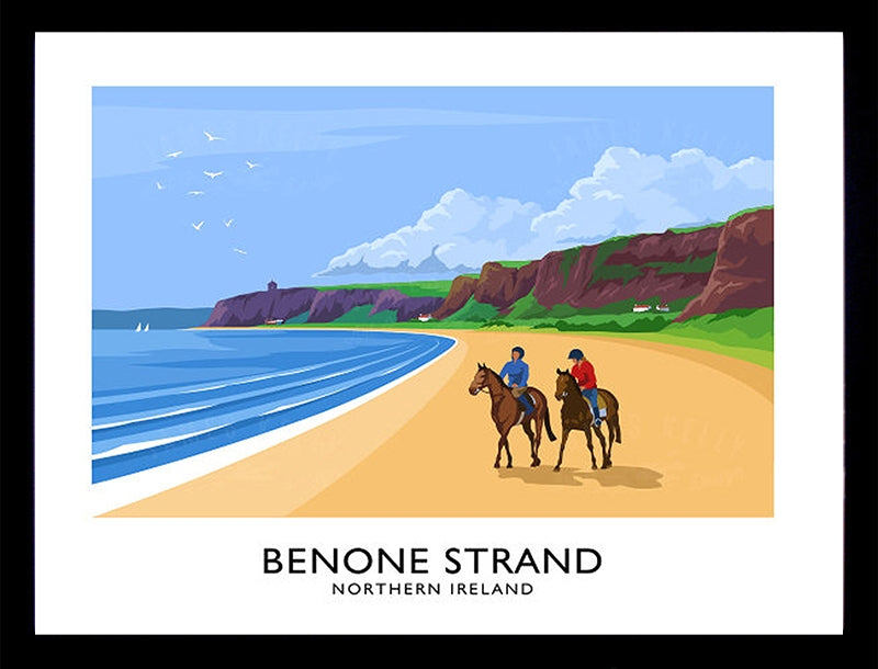 James Kelly Prints | Travel Poster | Benone Strand – Yard Gallery