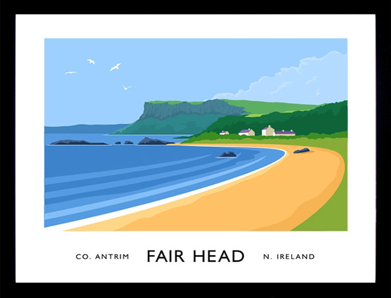James Kelly Prints | Fair Head Co Antrim | Beach | Poster – Yard Gallery