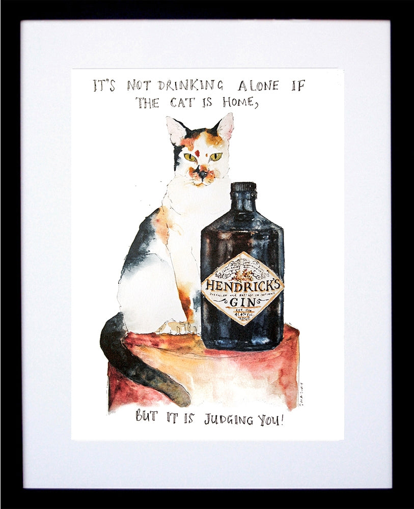 Sarah Majury | Hendricks Cat | Gin | Art Print | Yard Gallery