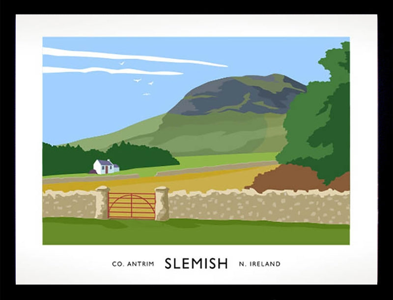 James Kelly Prints | Slemish Mountain | Travel Poster | Yard Gallery