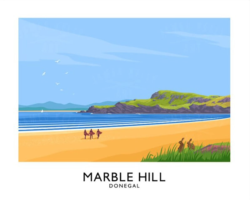 James Kelly Prints | Travel Poster | Marble Hill Co Donegal | Yard Gallery