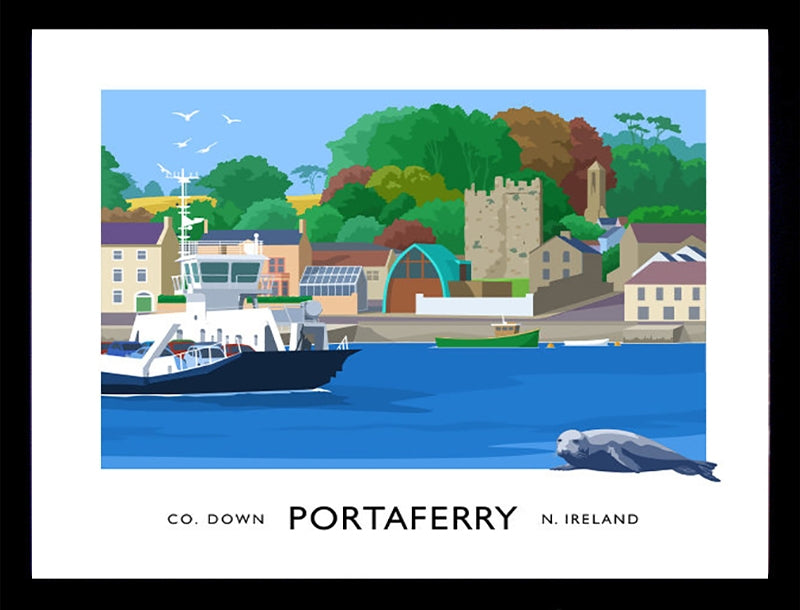 James Kelly Prints | Portaferry Ferry | Travel Poster | Yard Gallery
